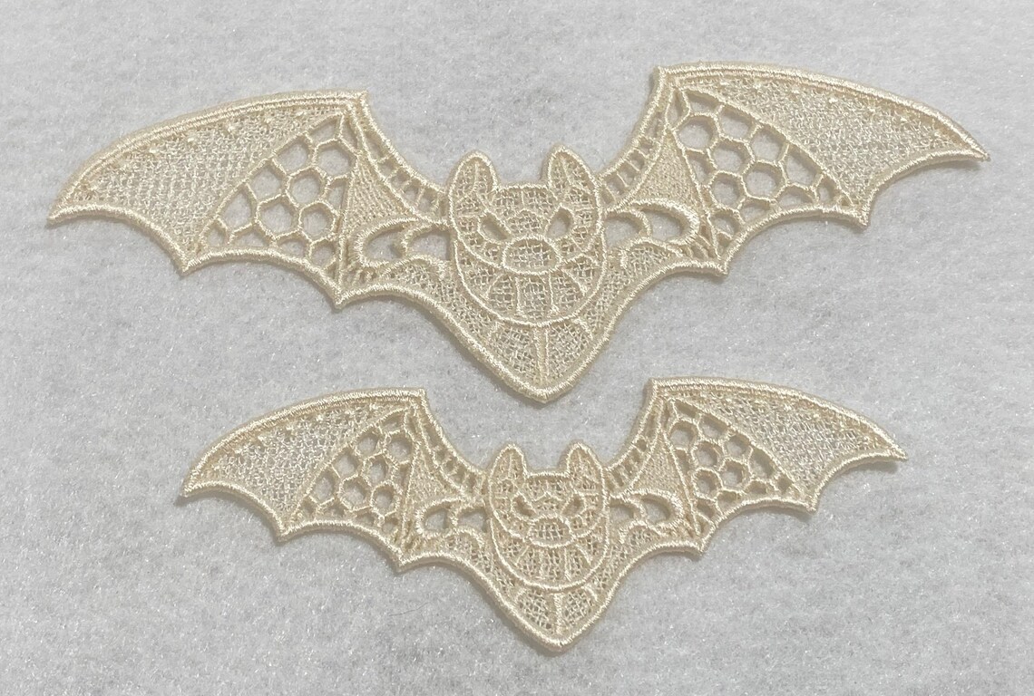 Gothic Lace Bats Set of 2 free Standing Lace A Finished - Etsy