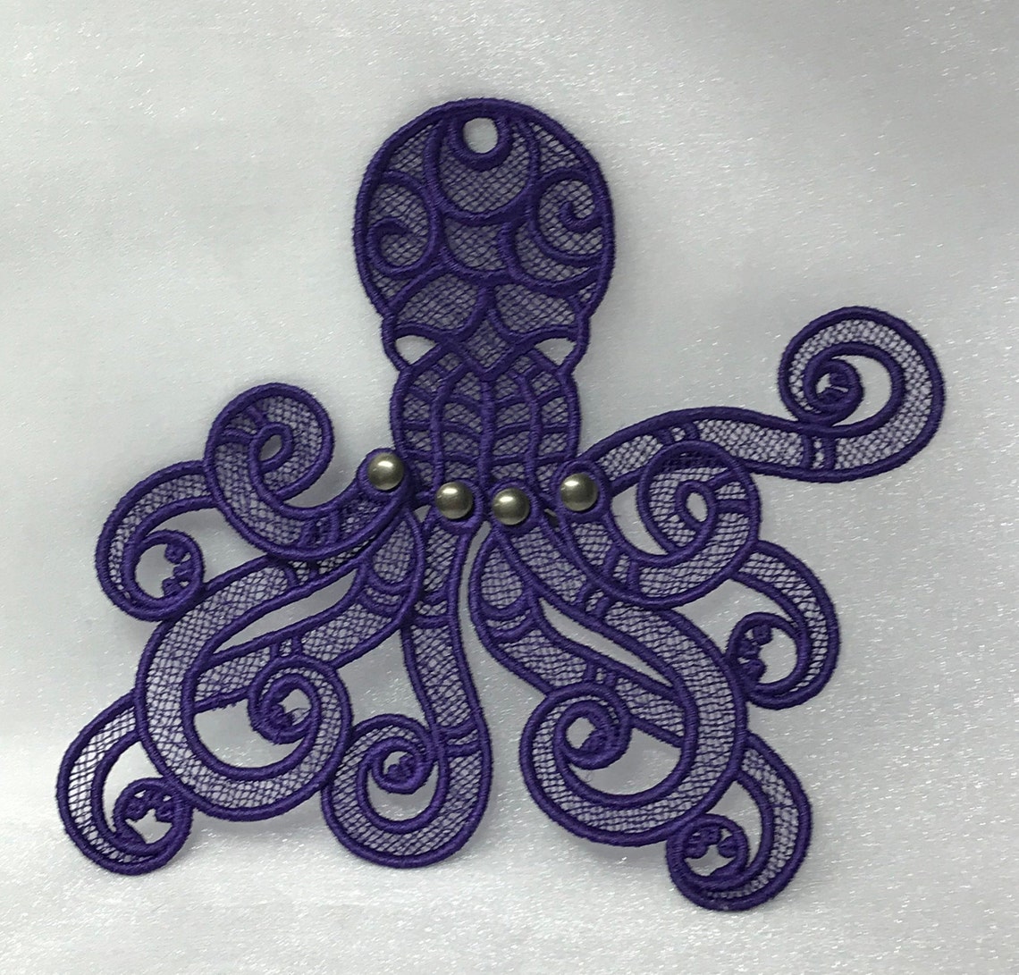 Lace Octopus Articulated free Standing Lace A Finished | Etsy