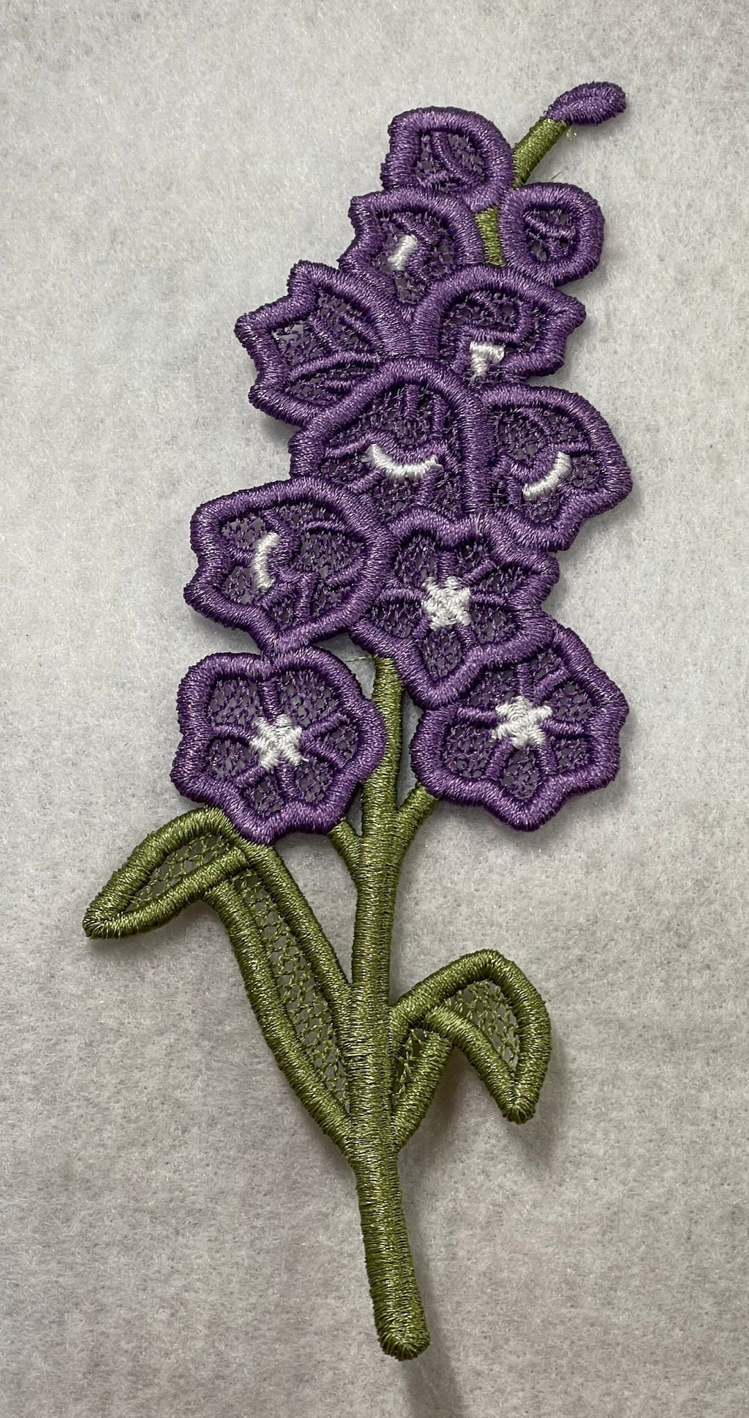 July Birth Month Flower - Larkspur - Free Standing Lace ( A Finished ...