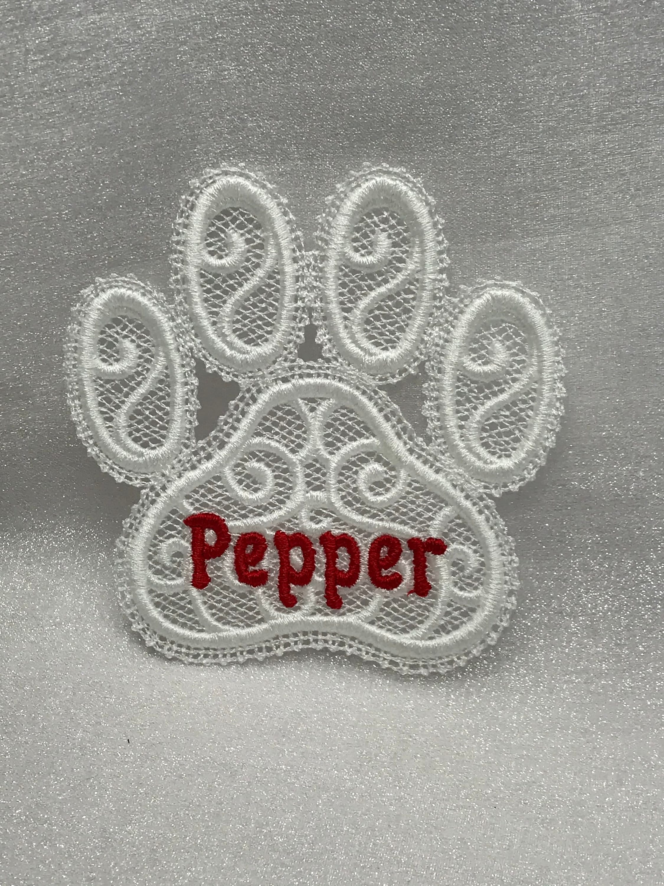 Personalized Dog Paw (free Standing Lace - A Finished Embroidery ...