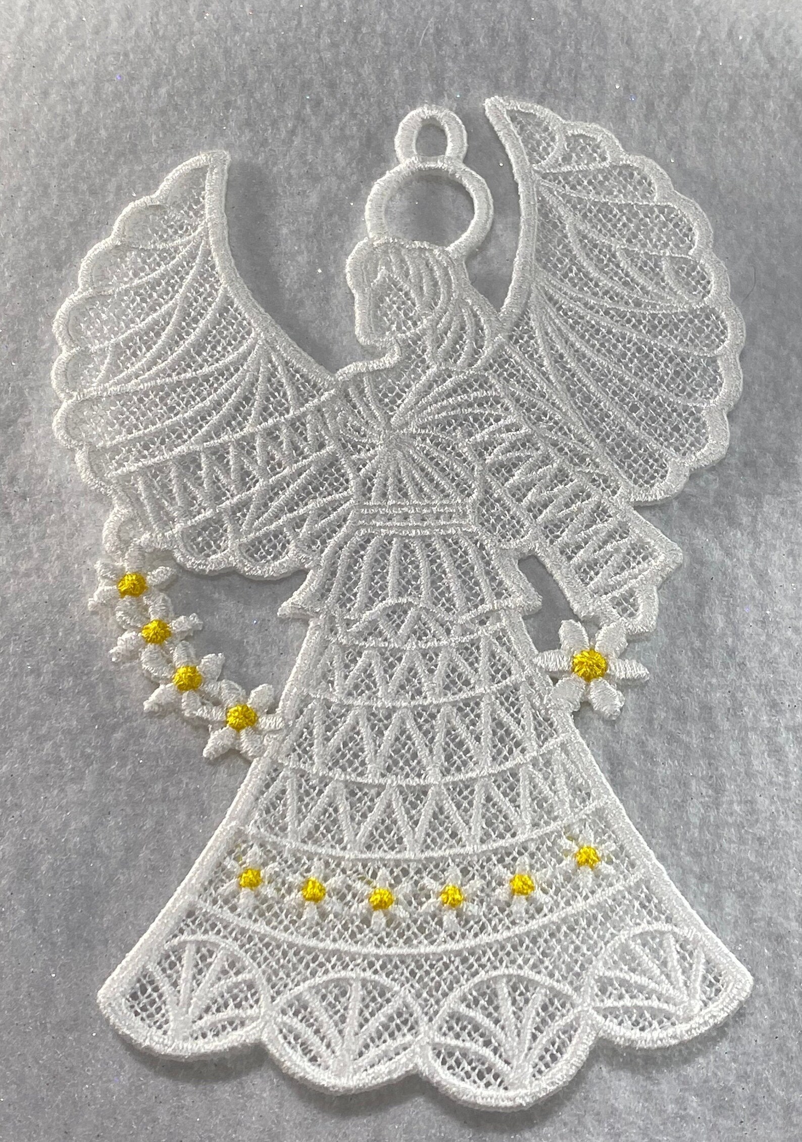 Daisy Angel free Standing Lace A Finished Embroidery | Etsy