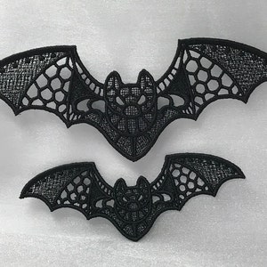 Gothic Lace Bats Set of 2 (free Standing Lace - A Finished Embroidery ...