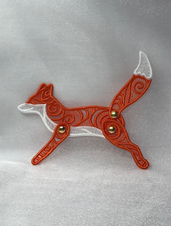 Lace Fox Articulated free Standing Lace A Finished | Etsy