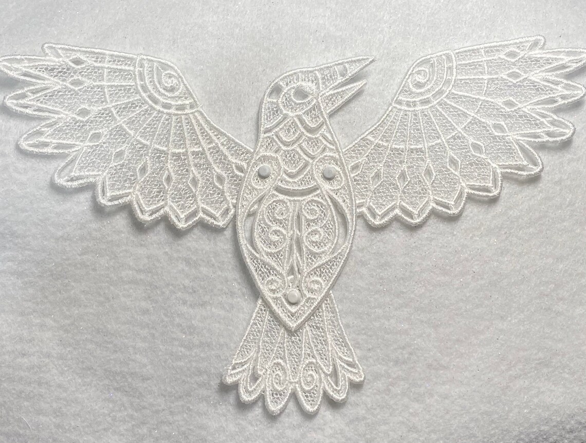 Lace Raven - Articulated (free Standing Lace - A Finished Embroidery ...