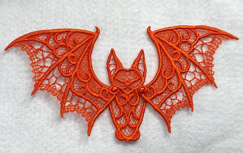 Lace Bat - Articulated (free Standing Lace - A Finished Embroidery ...