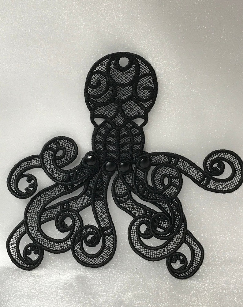 Lace Octopus Articulated free Standing Lace A Finished | Etsy