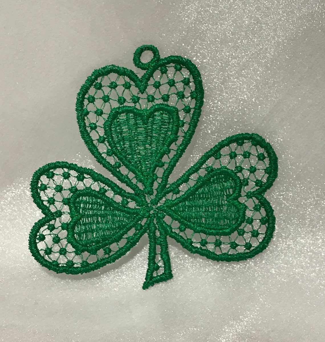 Beaded Shamrock free Standing Lace A Finished Embroidery | Etsy