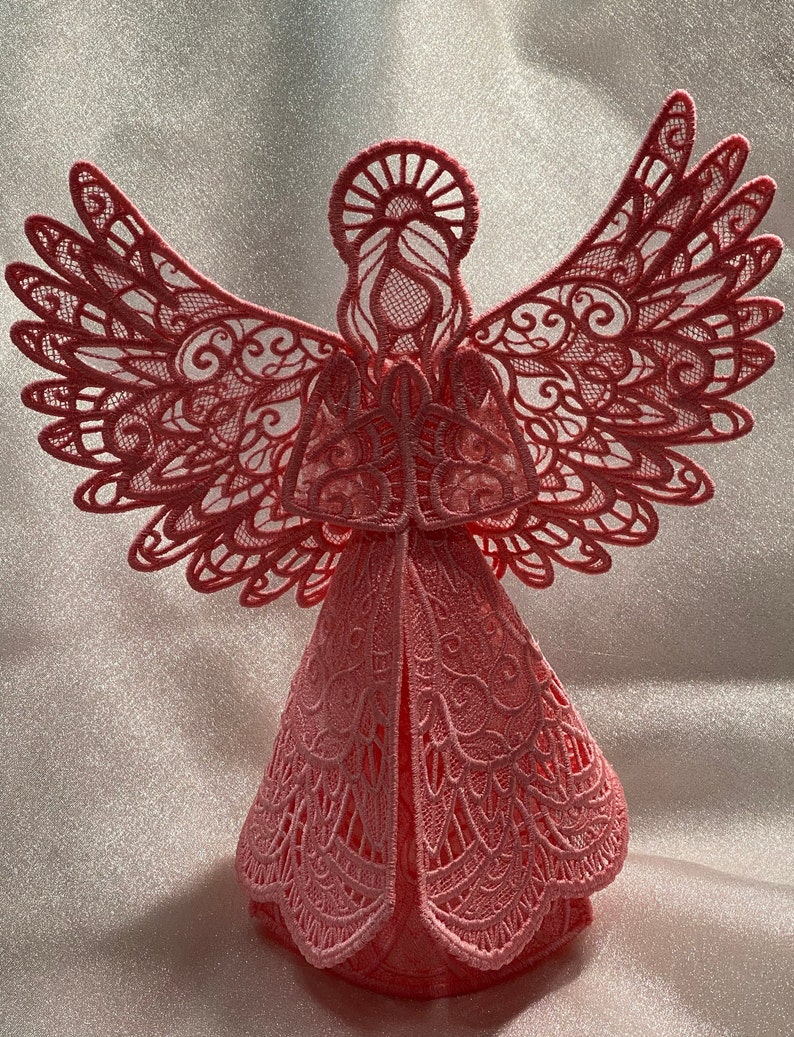 3D Lace & Organza Angel (free Standing Lace - A Finished Embroidery ...