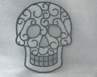 Lace Skull free Standing Lace A Finished Embroidery | Etsy