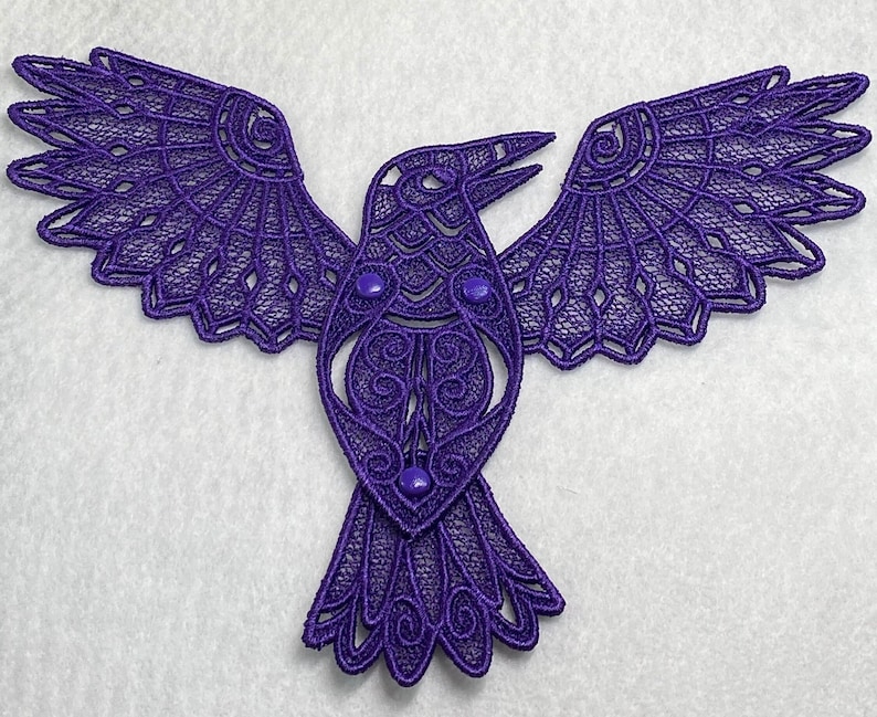 Lace Raven - Articulated (free Standing Lace - A Finished Embroidery ...