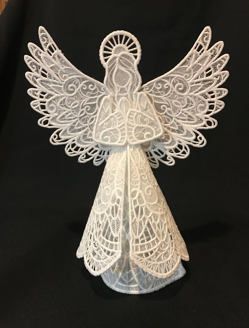 3D Lace & Organza Angel (free Standing Lace - A Finished Embroidery ...