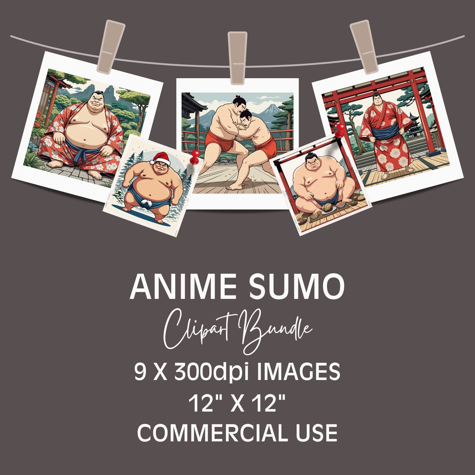 Anime Sumo Clipart Bundle, Instant Download for Creative Design ...