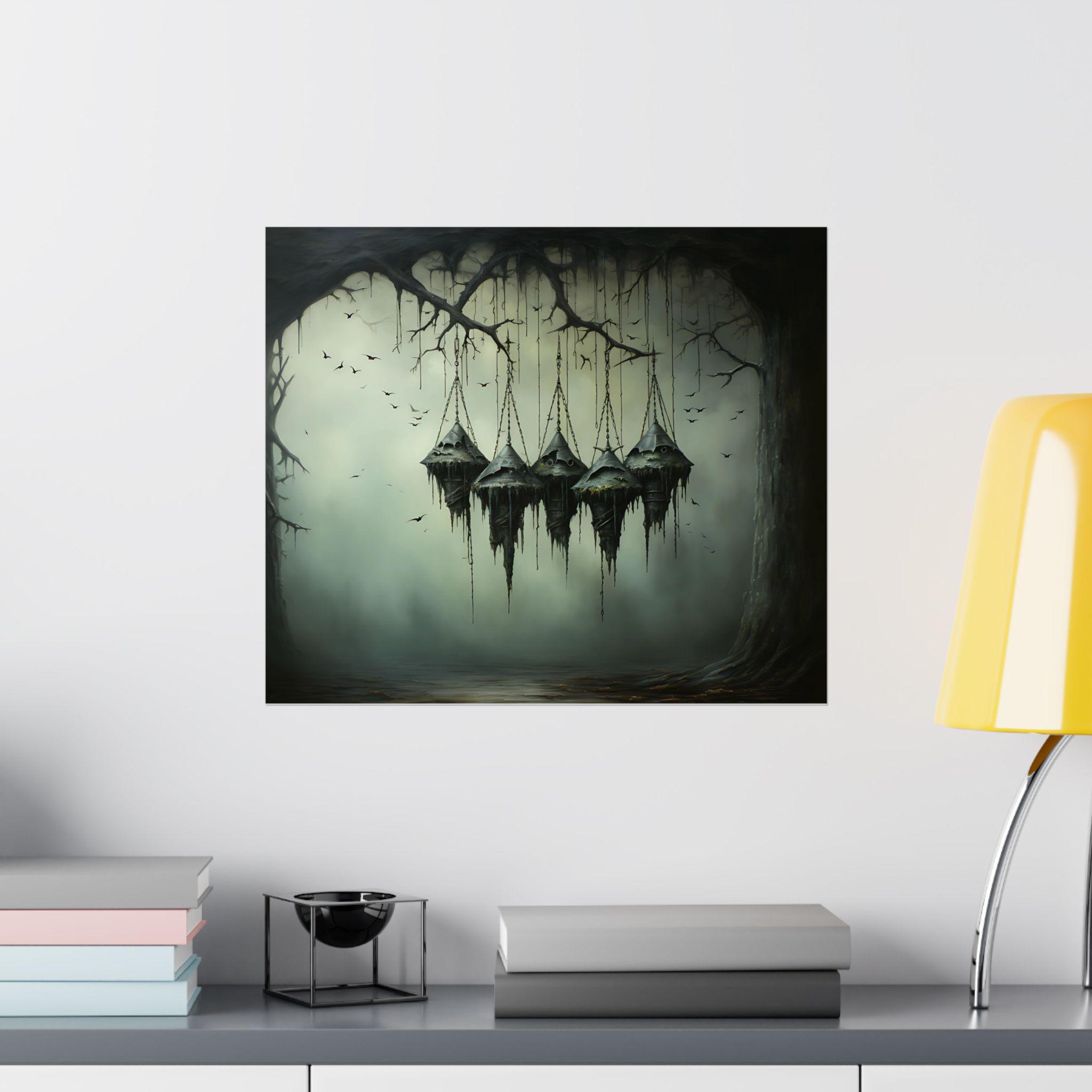 Gothic Poster, Dark Academia Matte Horizontal Posters, Atmospheric Wall ...