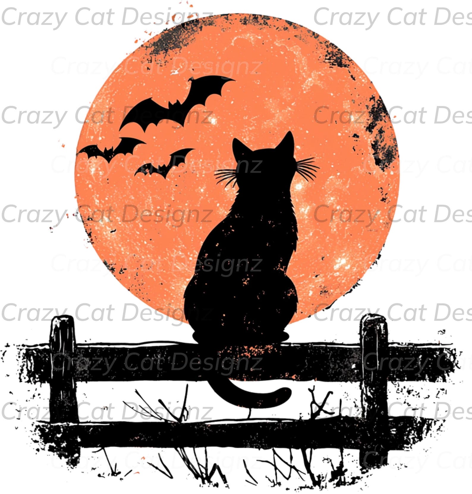 Halloween Kitty Clip Art, Instant Download, Spooky Cat Design for ...