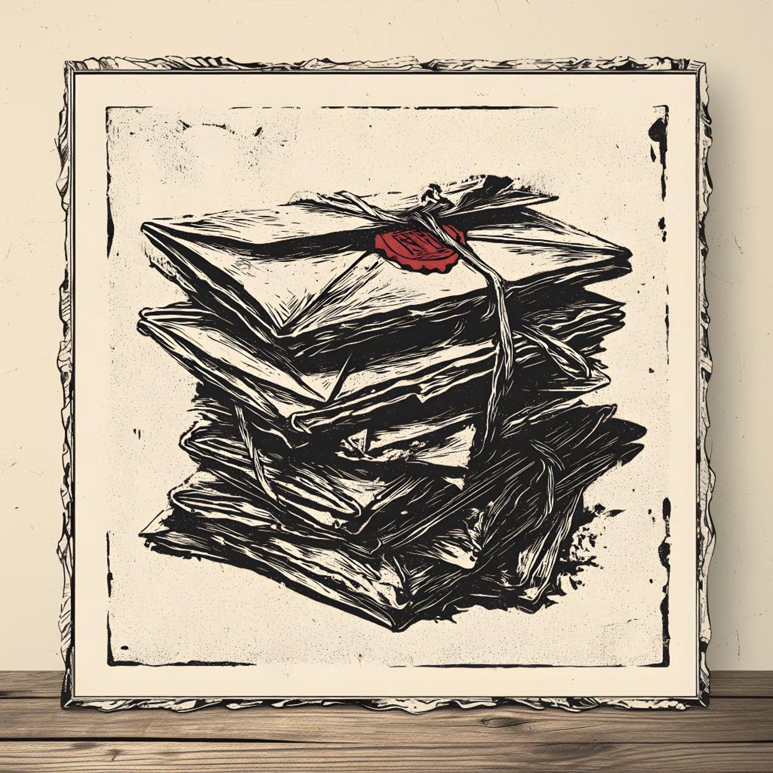 Gothic Love Letters Linocut Print Dark Romantic Valentine Wall Art - Etsy