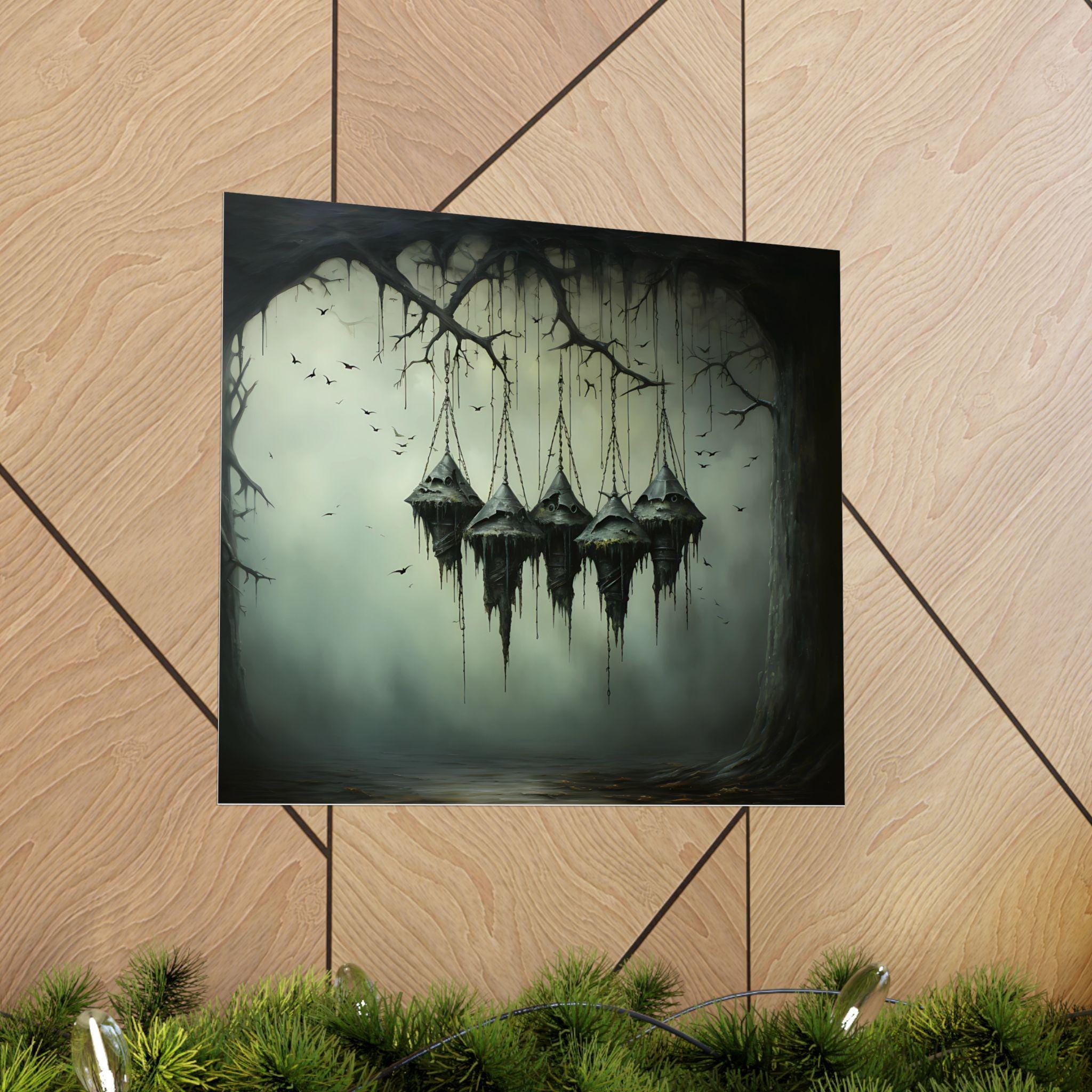 Gothic Poster, Dark Academia Matte Horizontal Posters, Atmospheric Wall ...