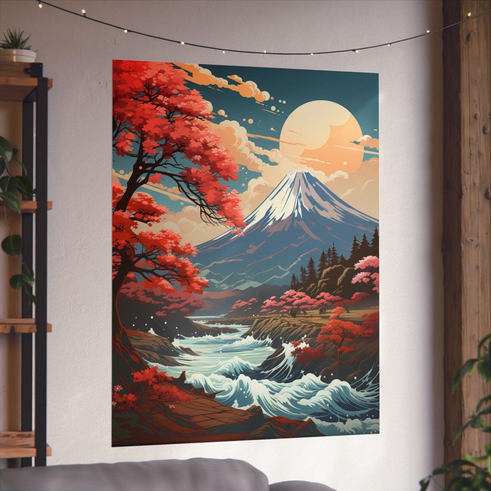 Japanese Ukiyo-e Mt Fuji Vertical Poster, Wall Art, Home Decor ...