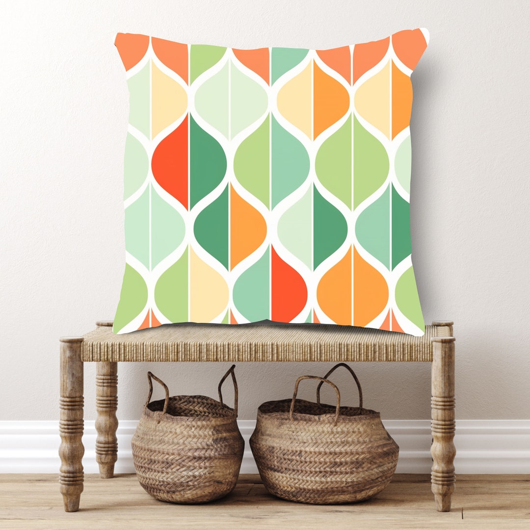 Scandi Vibes Cushion With Insert Retro Scandinavian Design in Green ...