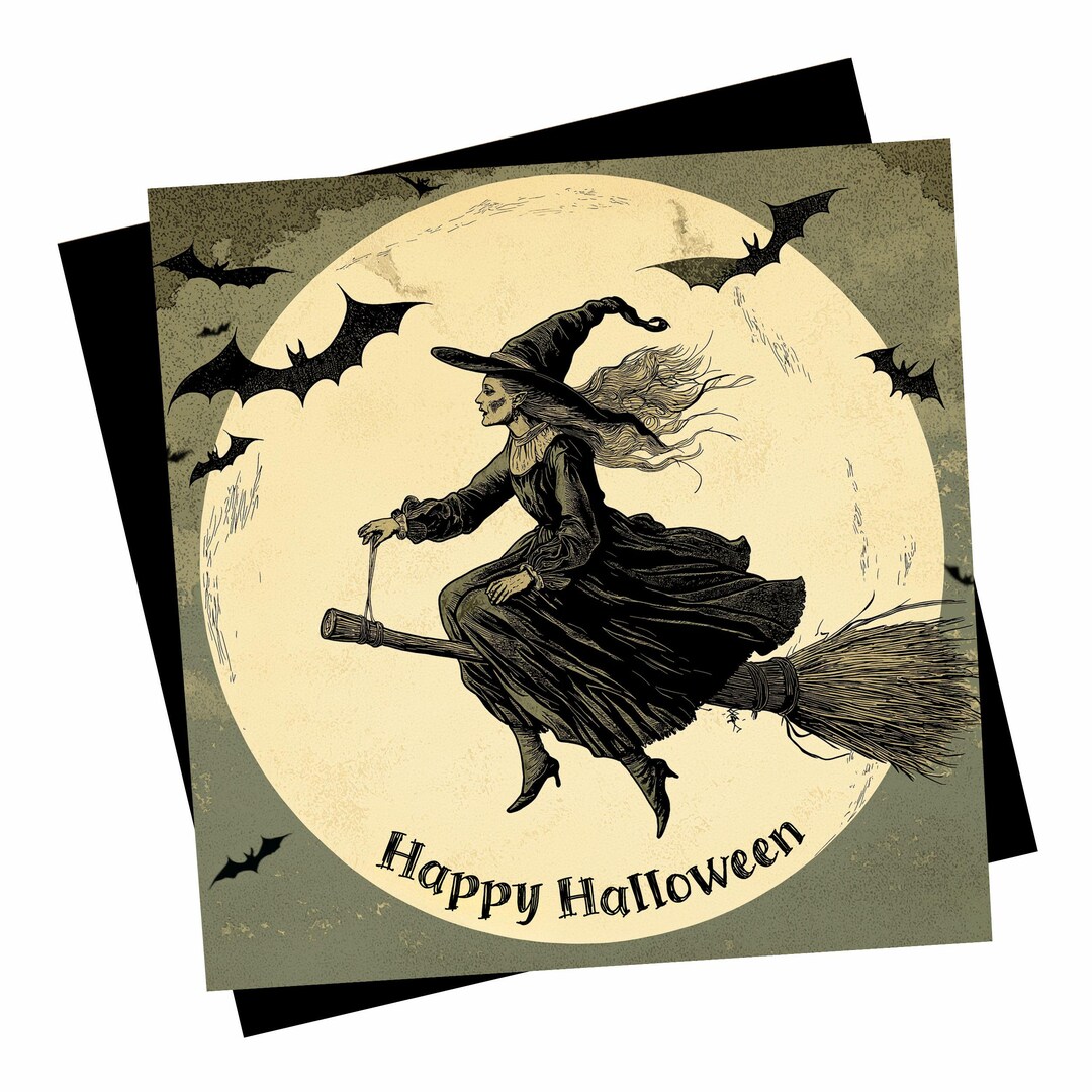 Printable Card, the Witch's Cottage, Instant Download, Vintage Digital ...