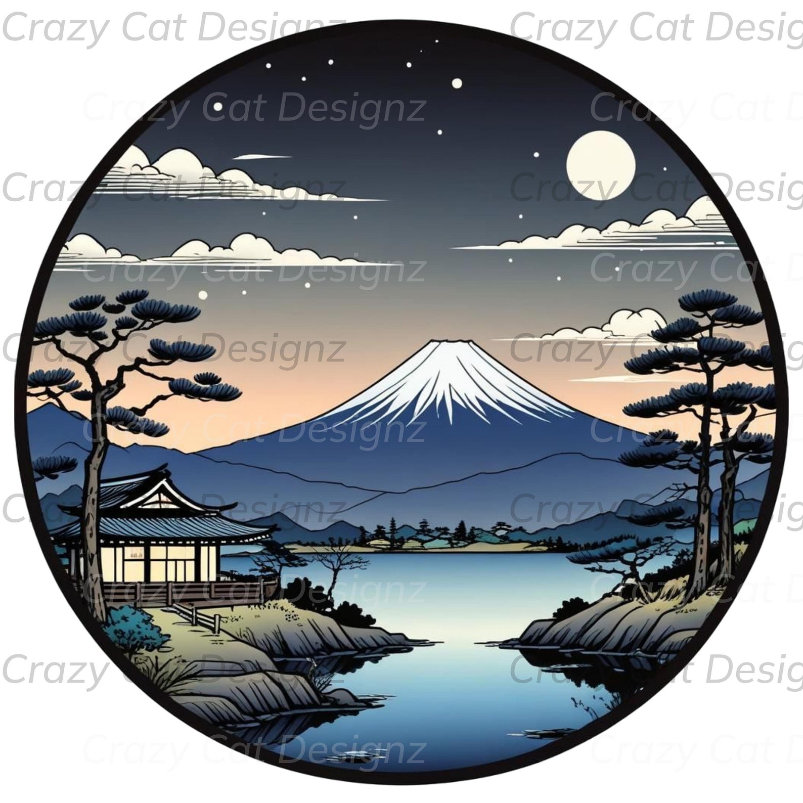 Mt Fuji Clipart Bundle Instant Download Japanese Art for Creative ...