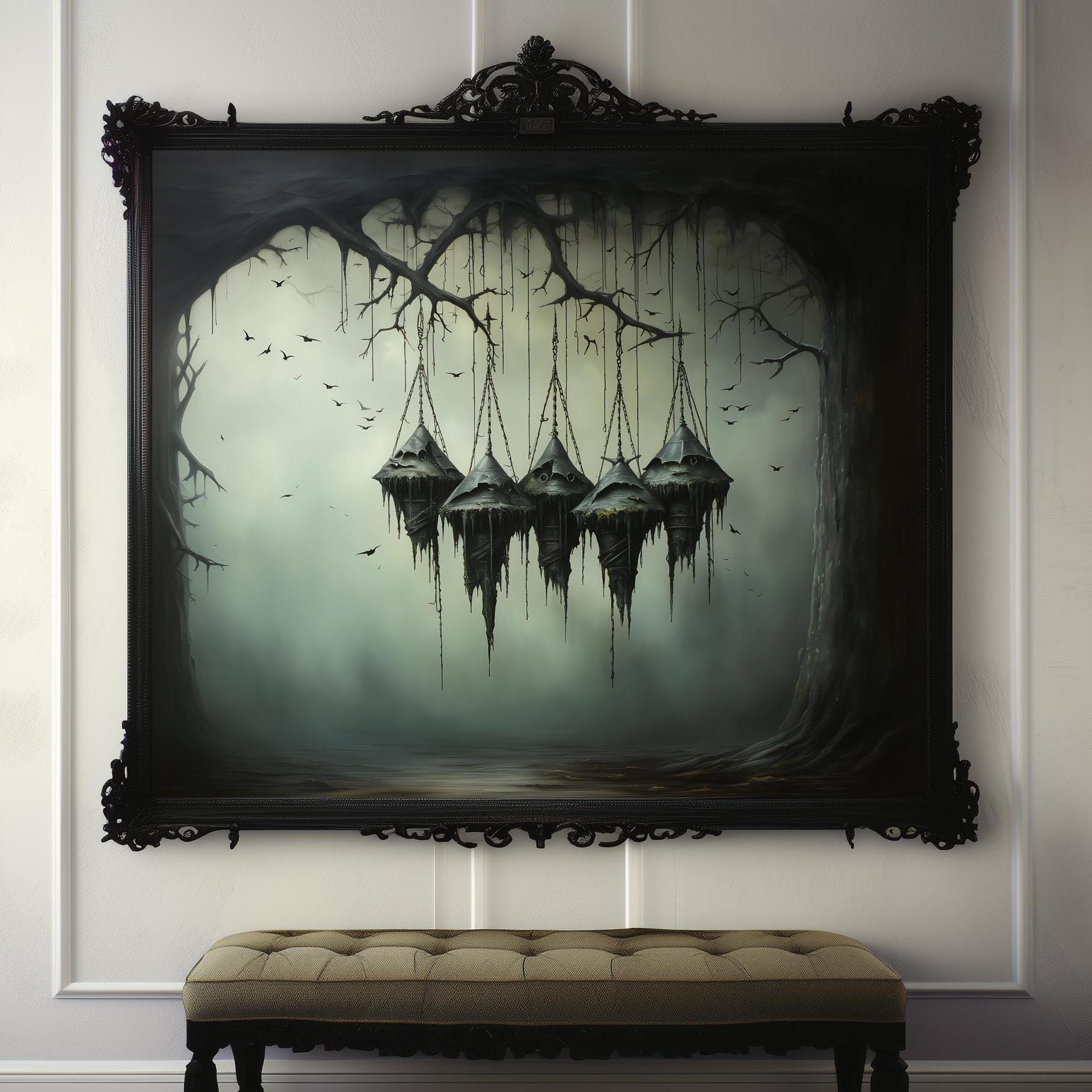 Gothic Poster, Dark Academia Matte Horizontal Posters, Atmospheric Wall ...