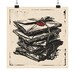 Gothic Love Letters Linocut Print Dark Romantic Valentine Wall Art - Etsy