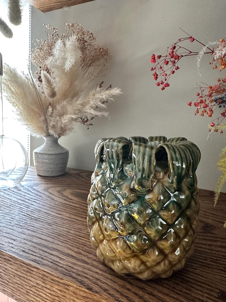 Pineapple Handmade Glazed Ceramic Vase - Etsy