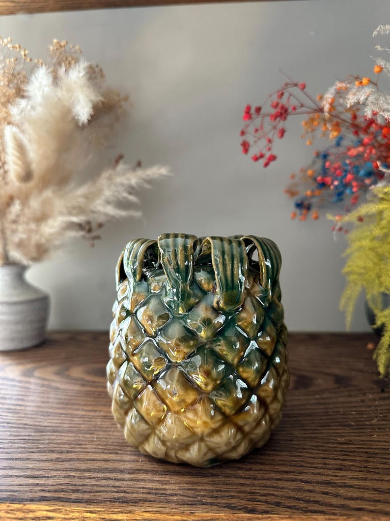 Pineapple Handmade Glazed Ceramic Vase - Etsy