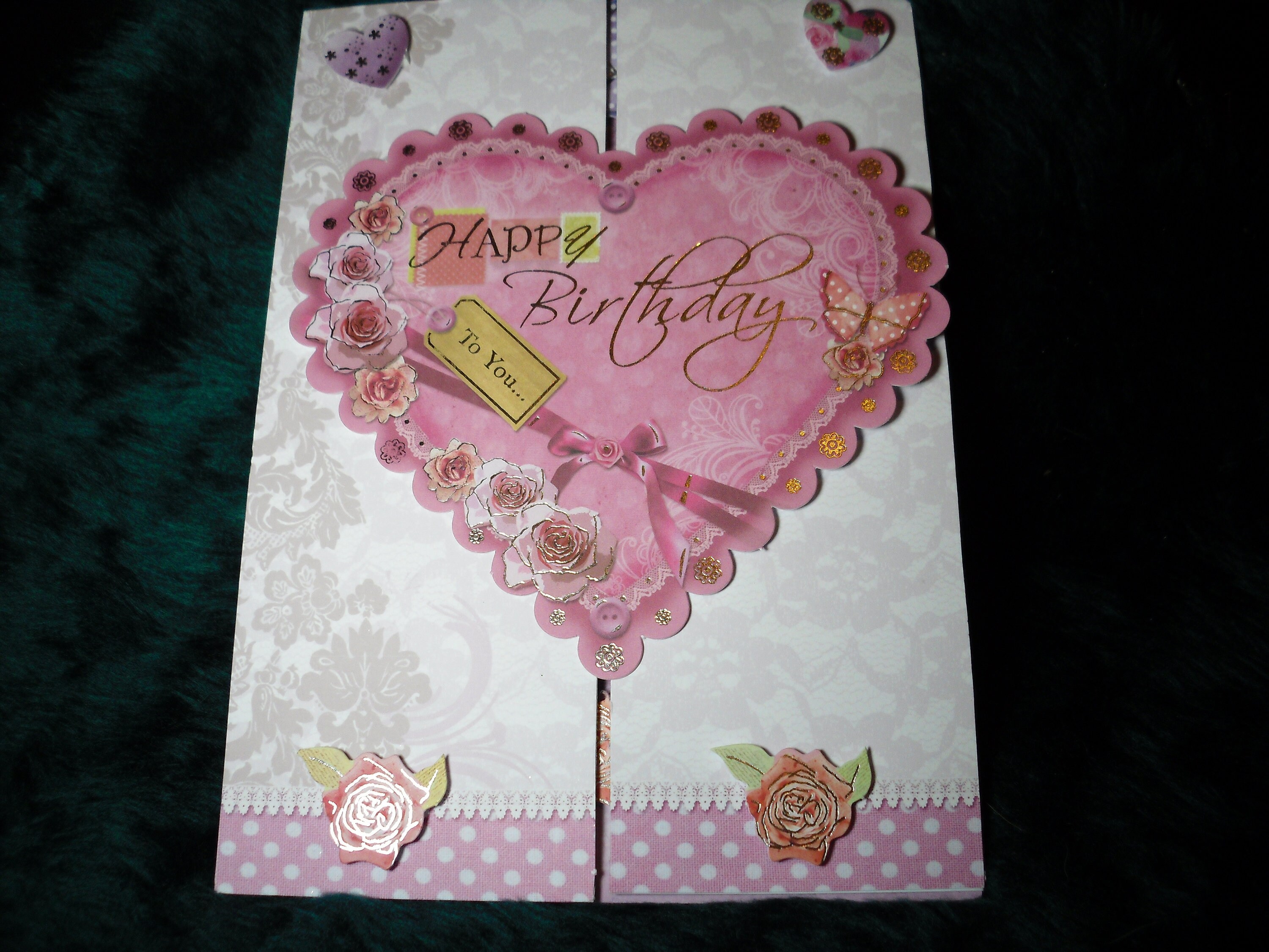 Heart Birthday Card Happy Birthday Card Female Birthday - Etsy