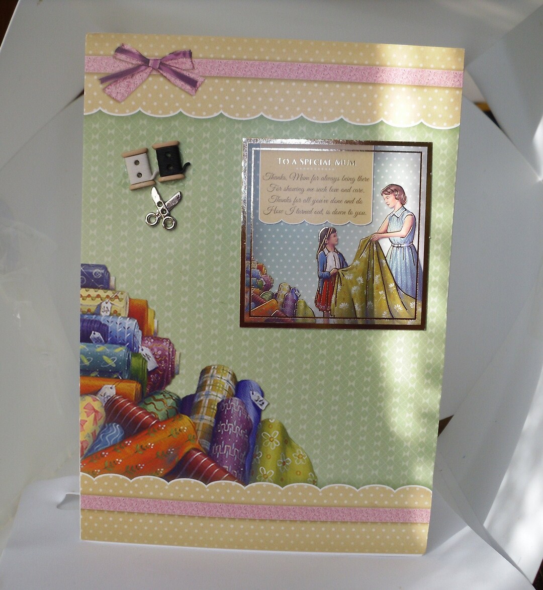Sewing Birthday Card, Happy Birthday Card, Greeting Card, Female ...