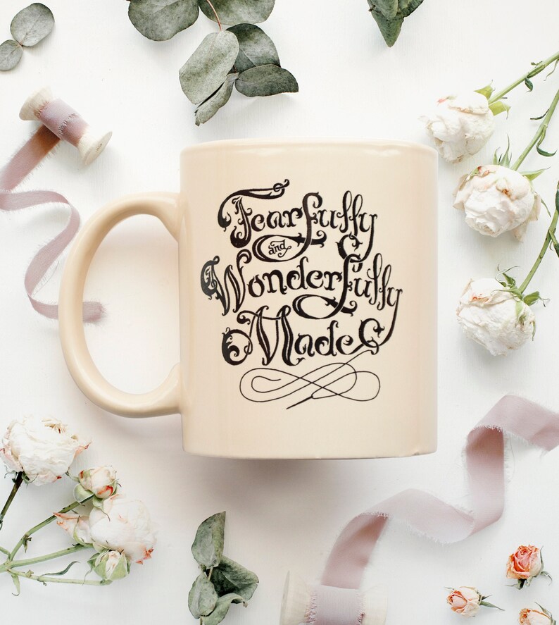 Fearfully and Wonderfully Made Ceramic Mug Vintage White - Etsy