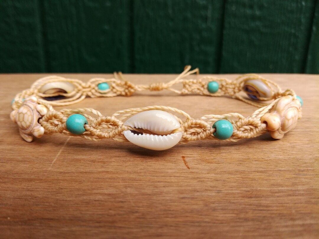 Cowrie Shell Ankle Bracelet With Turtles, Cowrie Shell Anklet Bracelet ...