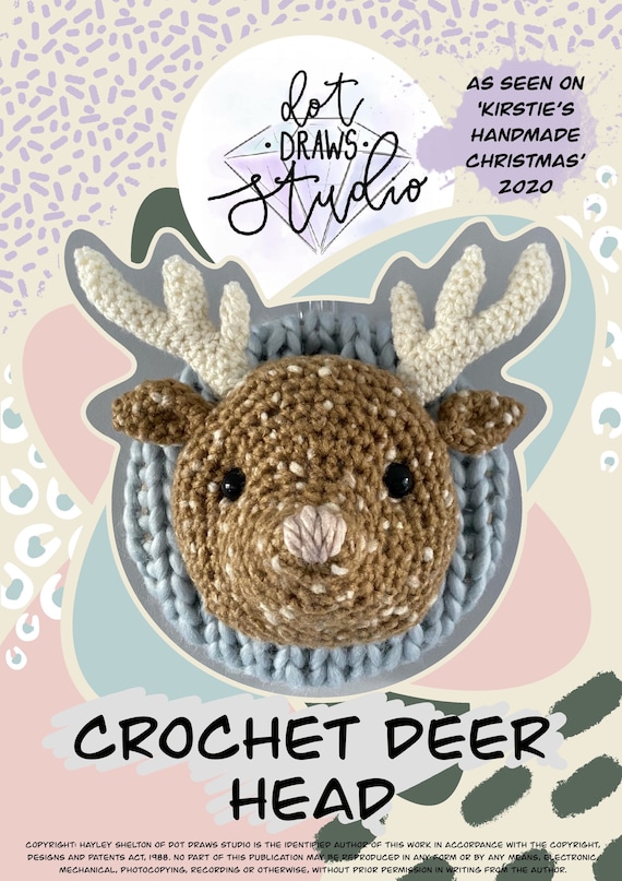 Digital Download Crochet Reindeer Head Pattern as Seen on | Etsy