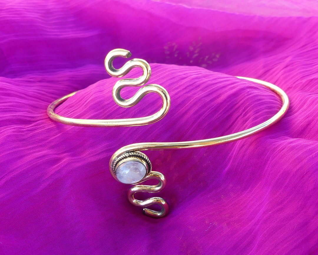Arm Bracelet, Moonstone Arm Bracelet, Sterling Brass Arm Bracelet ...