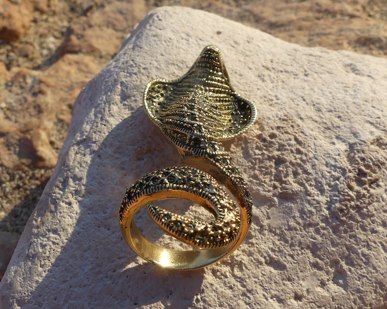 Cobra ring big snake ring sterling brass ring big serpent | Etsy