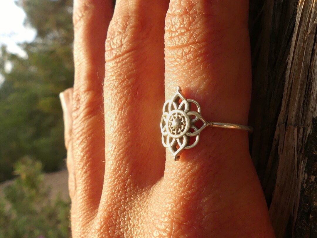 Lotus Ring, Sterling Silver Ring, Lotus Silver Ring, Lotus Design ...