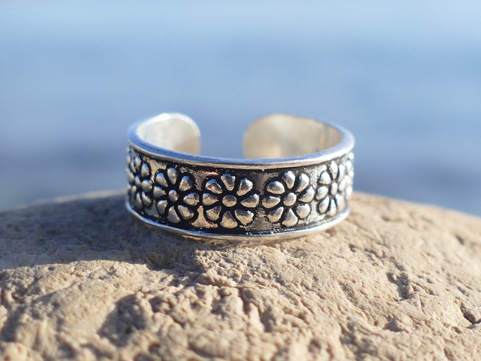 Toe Ring toe ring for woman silver toe ring flower ring | Etsy