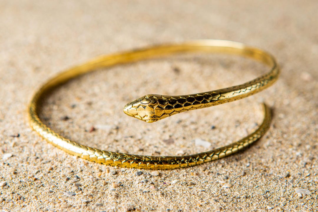 Snake Arm Cuff, Gold Plated Snake Arm Cuff, Snake Arm Bracelet, Golden ...