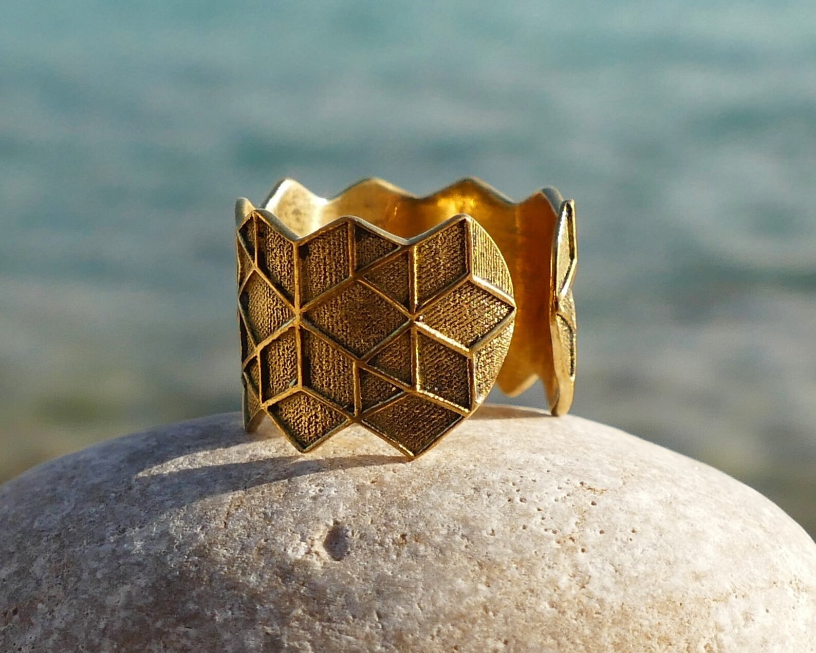 Golden Ring, Brass Ring, Adjustable Ring, Golden Ring for Woman, Ring ...