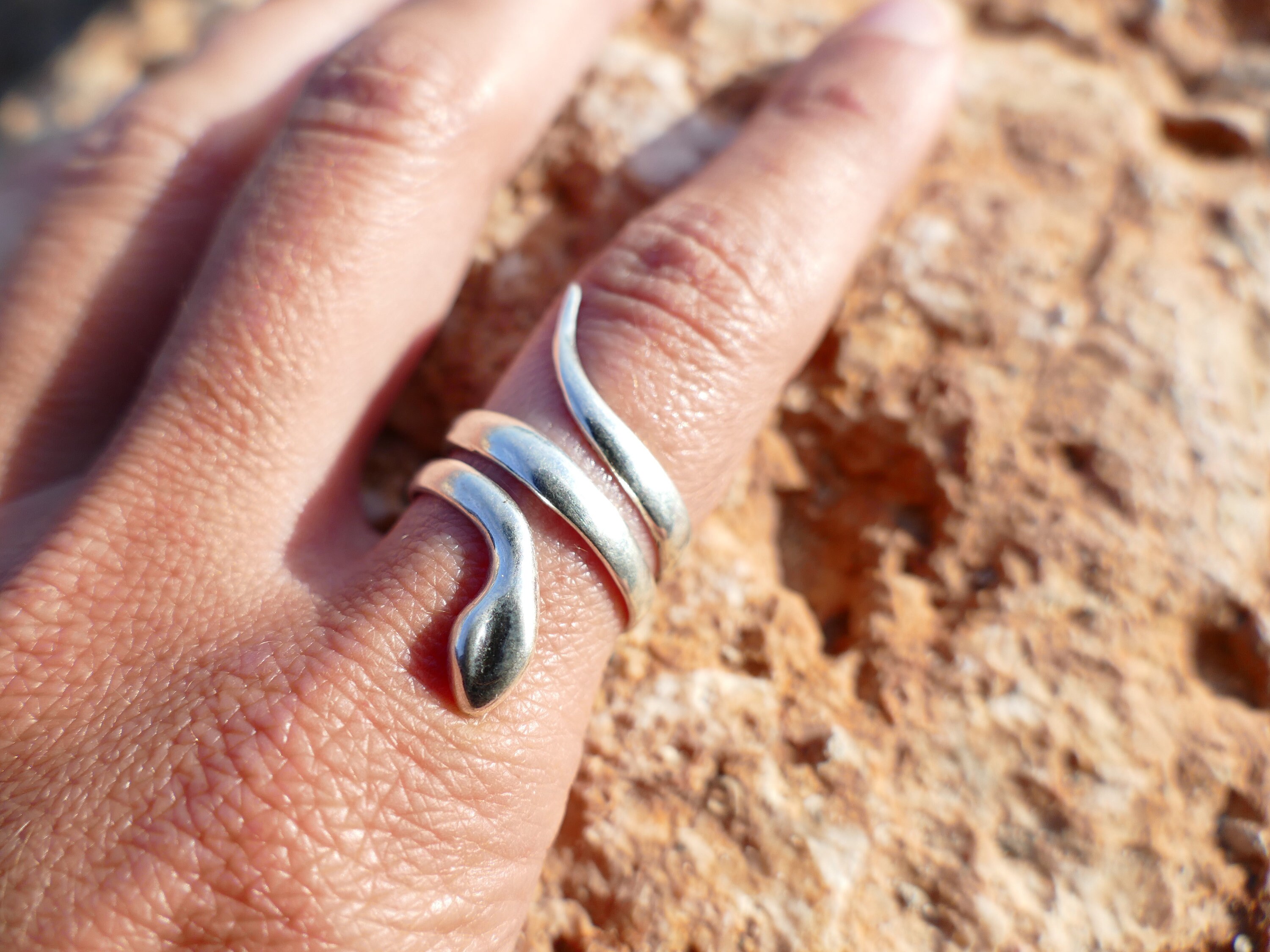 Snake Ring Silver Ring Sterling Silver Ring Adjustable - Etsy
