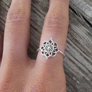 Lotus Ring, Sterling Silver Ring, Lotus Silver Ring, Lotus Design ...