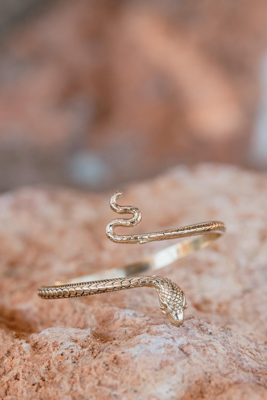 Gold Plated Snake Bracelet, 24k Gold Plated Bracelet, Snake Wrist ...