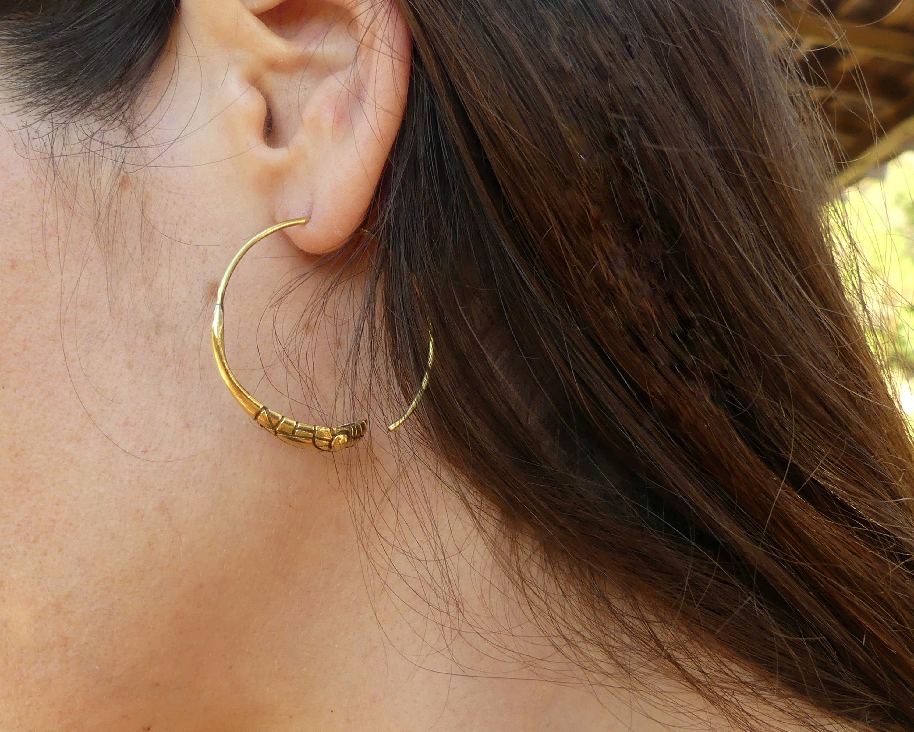 Snake Hoops, Cobra Hoops, Sterling Brass Hoops, Hoops With Snake ...