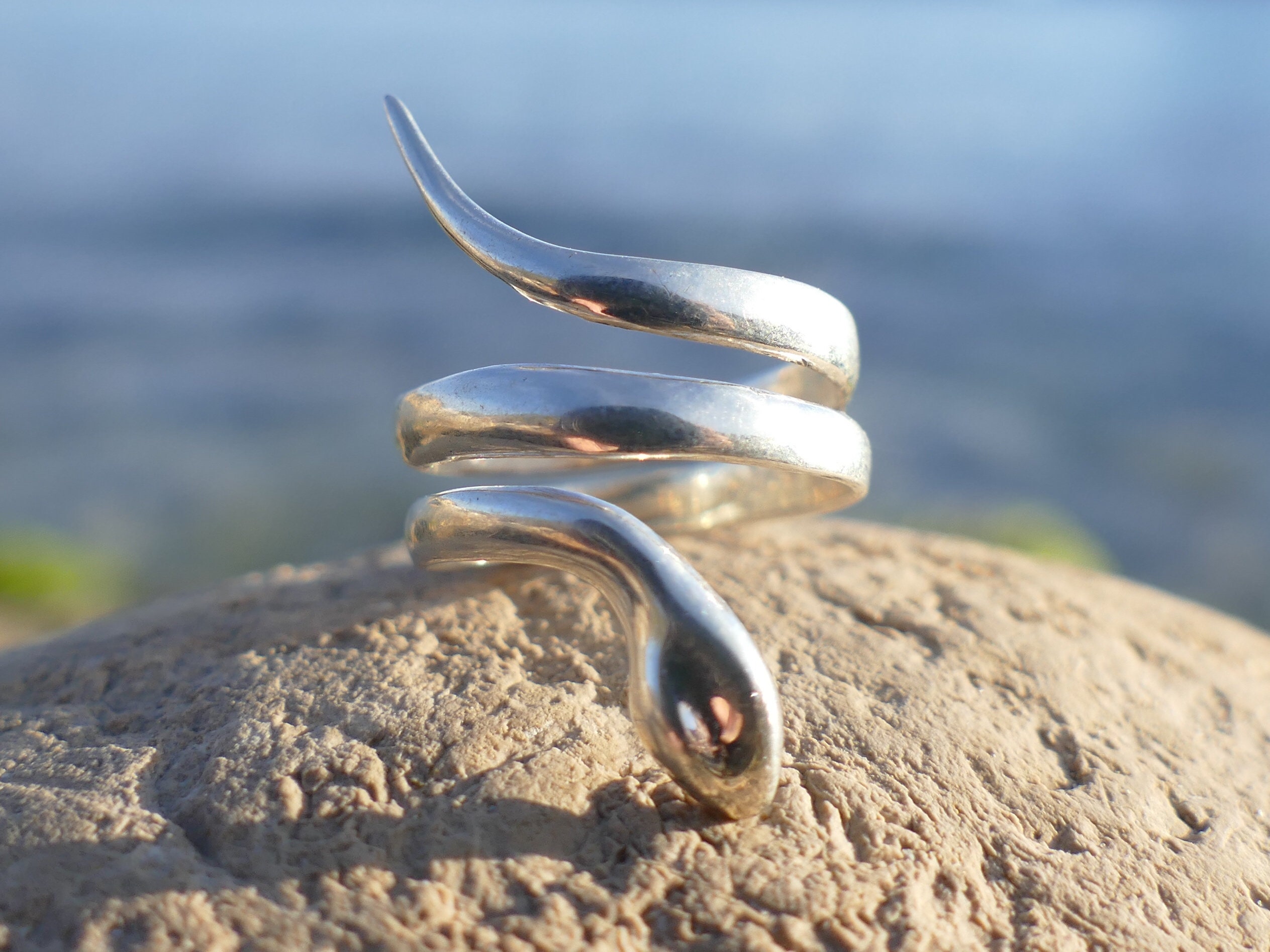 Snake Ring Silver Ring Sterling Silver Ring Adjustable - Etsy