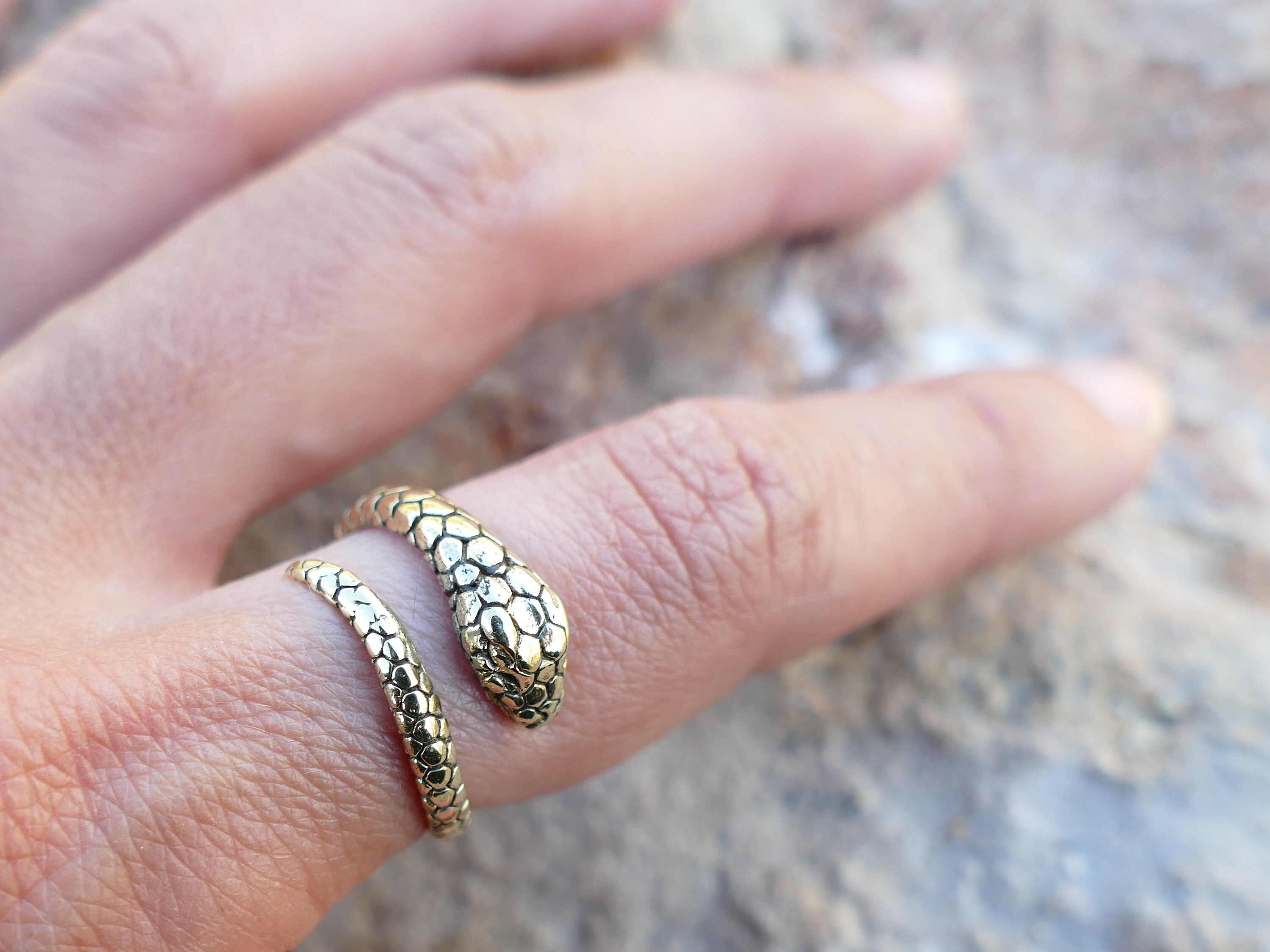 Snake Ring, Brass Ring, Sterling Brass Ring, Adjustable Brass Ring ...