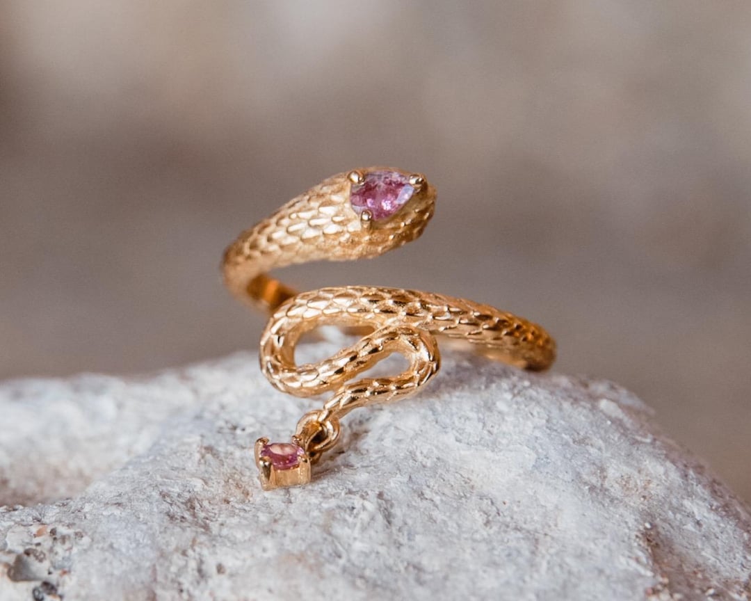 Gold Plated Snake Ring, Delicate Snake Ring, 24k Gold Plated, Snake ...