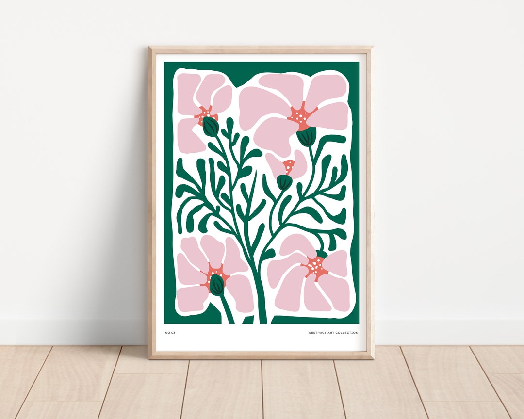 ABSTRACT FLORAL PRINT Floral Wall Decor Flowers Art Print - Etsy