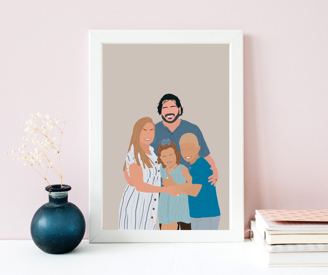 Custom Faceless Portraits, Couples Portrait, Family Faceless Portraits ...