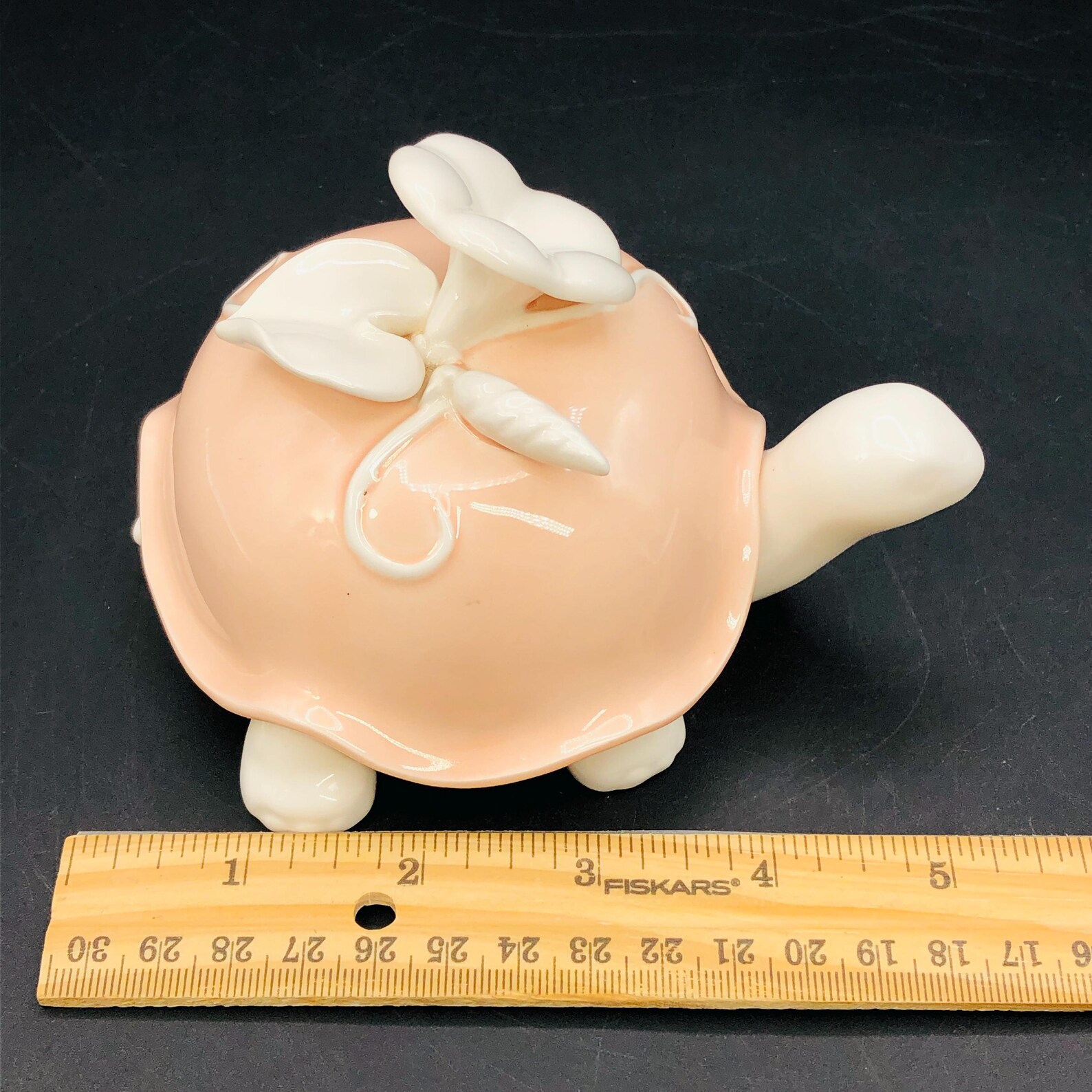 1982 Fitz & Floyd Blush Pink Turtle Trinket Box, Vintage Porcelain ...