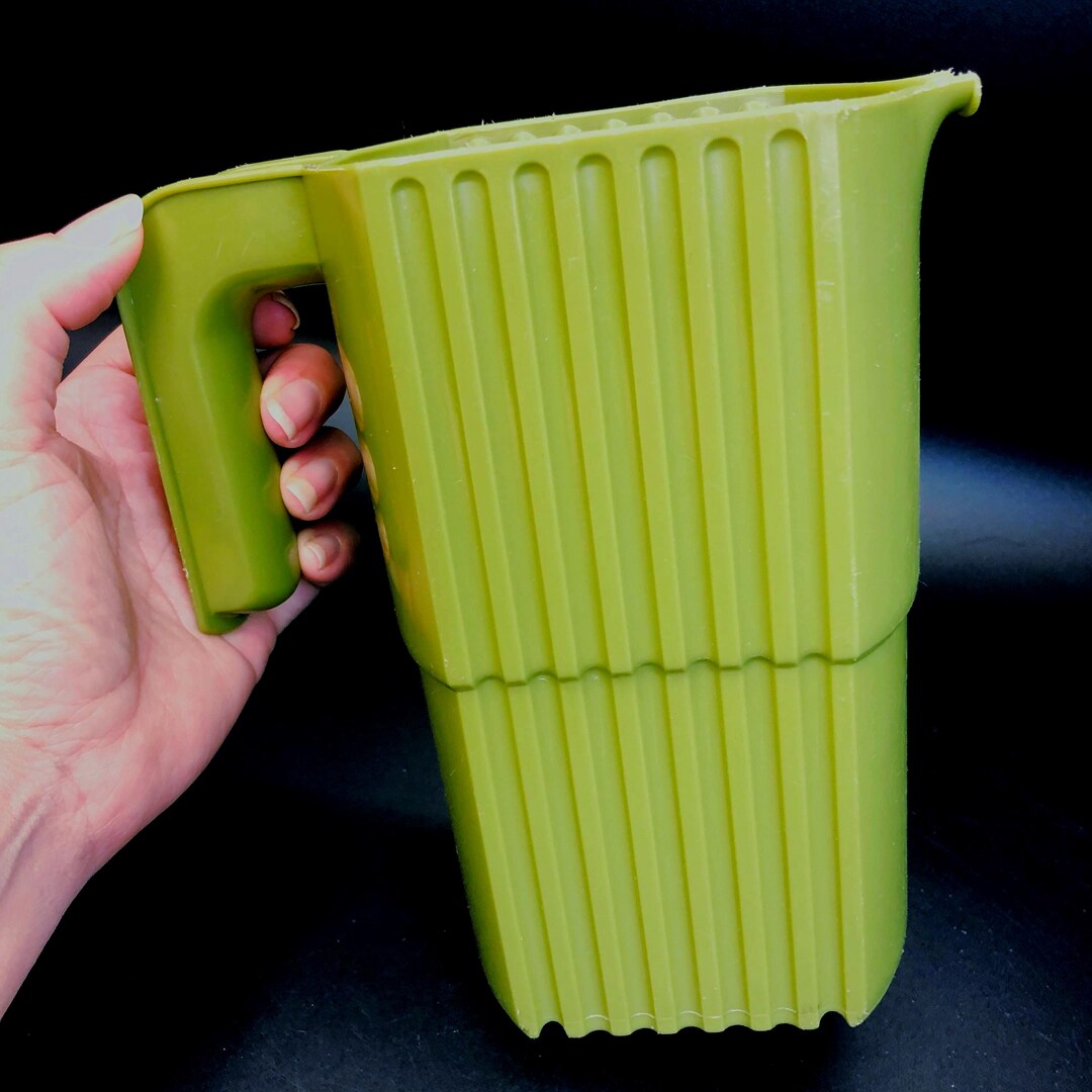 70s Groovy Avocado Green Milk Bag Pitcher Jug, IPL Plastic Made in ...